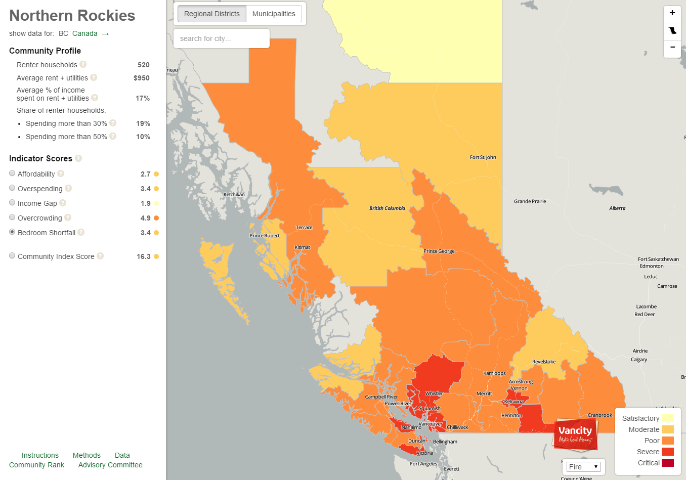 Geocology Research » Blog Archive » Rental Housing Index interface